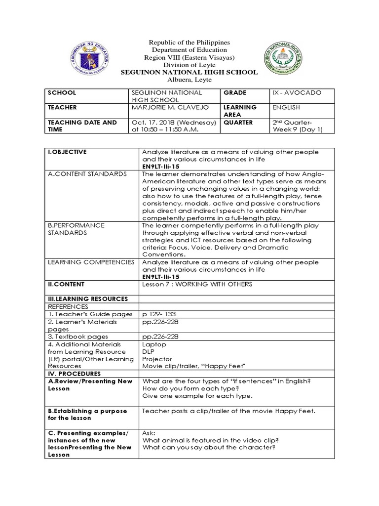 Seguinon National High School | PDF | Reading Comprehension | Semiotics