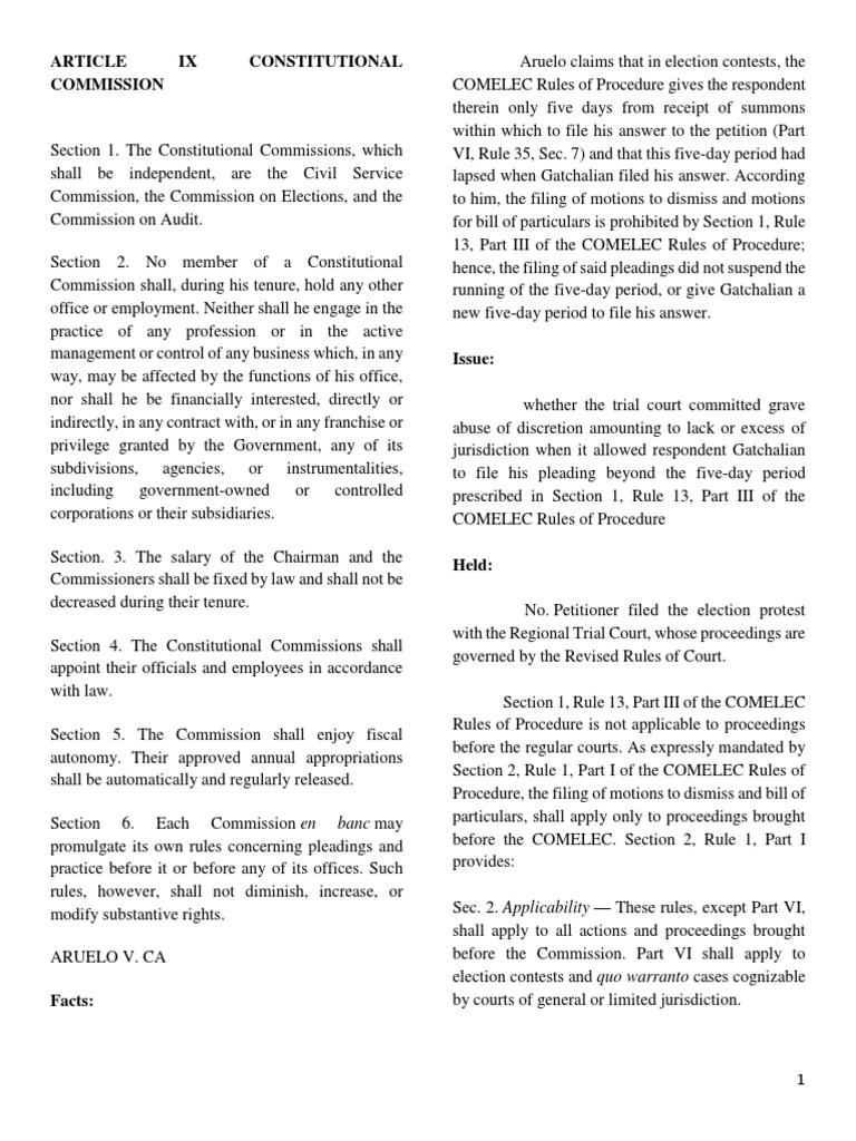 Article IX Constitutional Commission: Banc May | PDF | Certiorari | Lawsuit