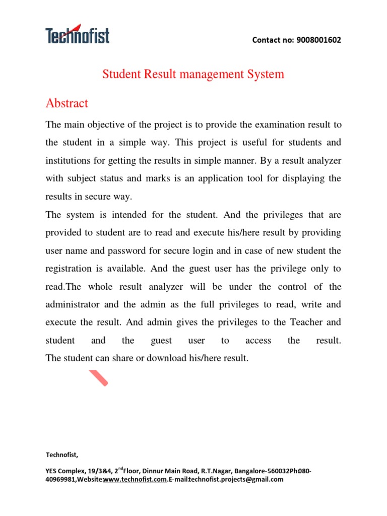 Student Result Management System PDF | PDF | Career & Growth | Business