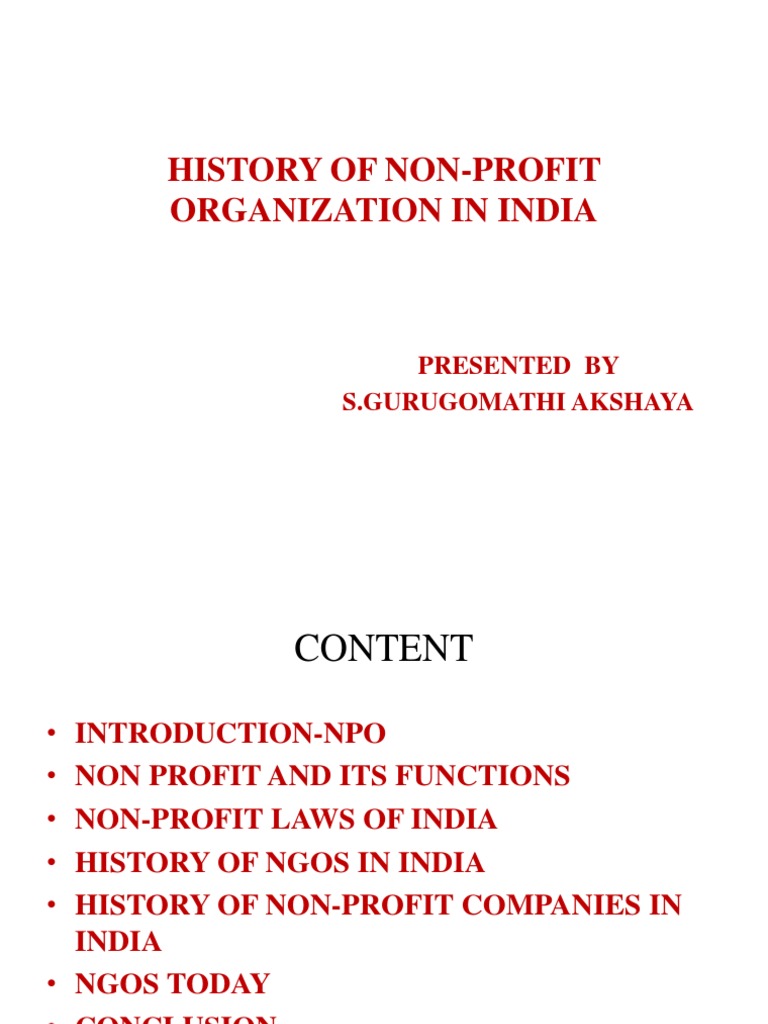 History of NGOs in India | PDF | Nonprofit Organization | Non ...