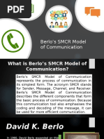 David Berlo (1960) SMCR Model of Communication | PDF | Communication ...