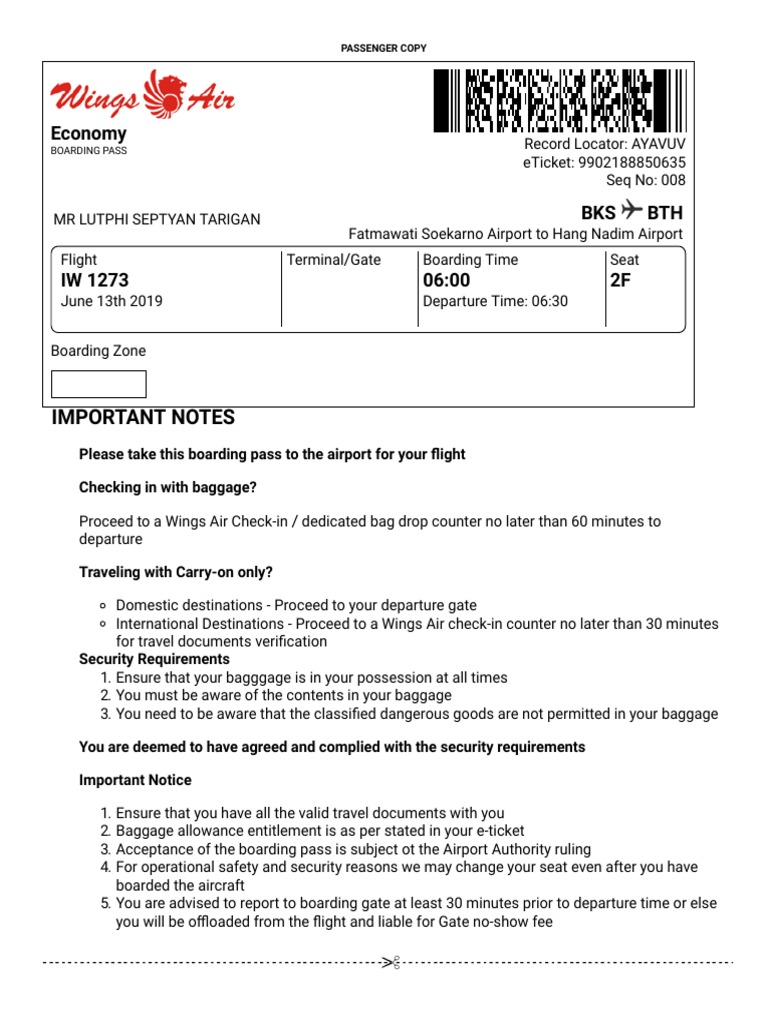 Economy: Important Notes | PDF | Baggage | Airport