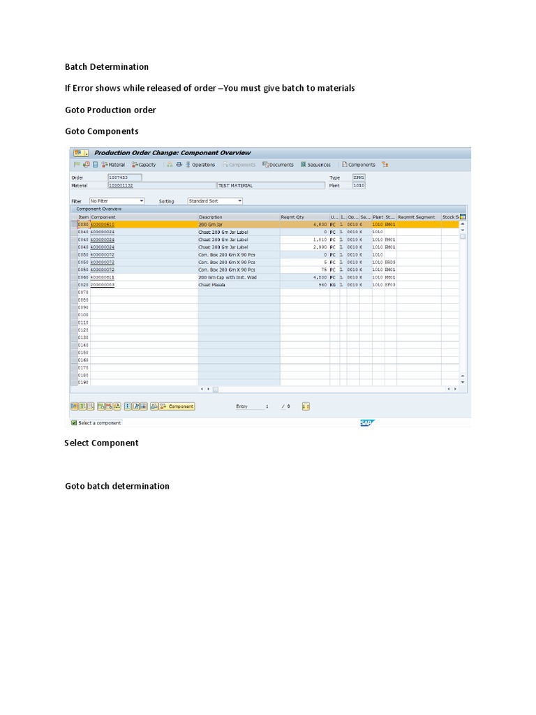Assign Batch To Material