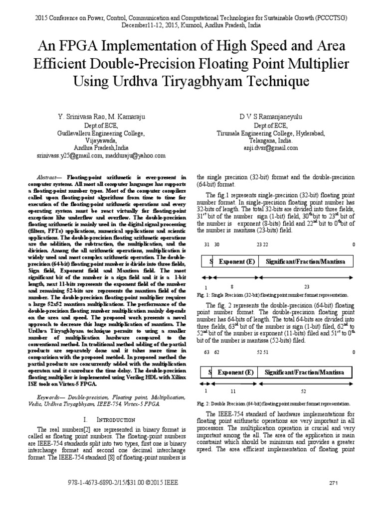 An FPGA Implementation of High Speed and Area Efficient Double-Precision Floating Point ...