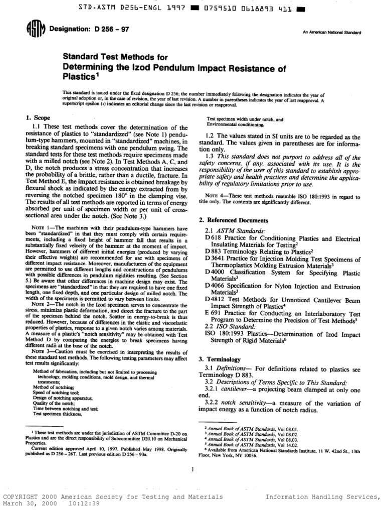 Astm D256 | PDF