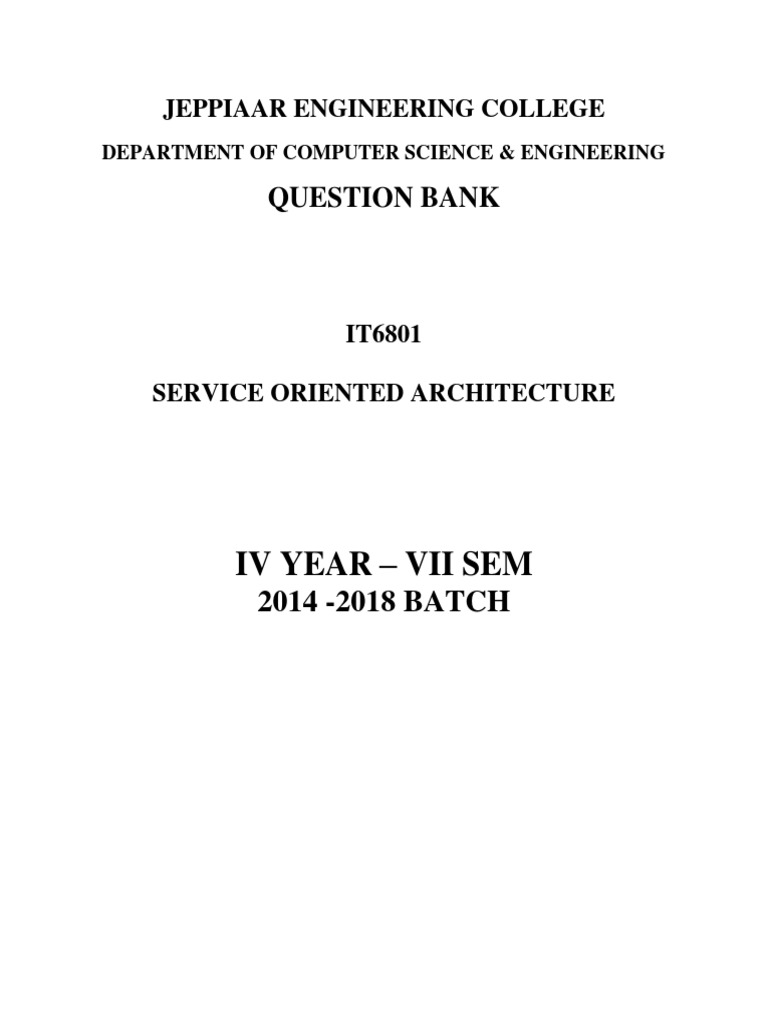 SOA Question Bank | PDF | Xml | Xml Schema SOA Question Bank | PDF | Xml | Xml Schema