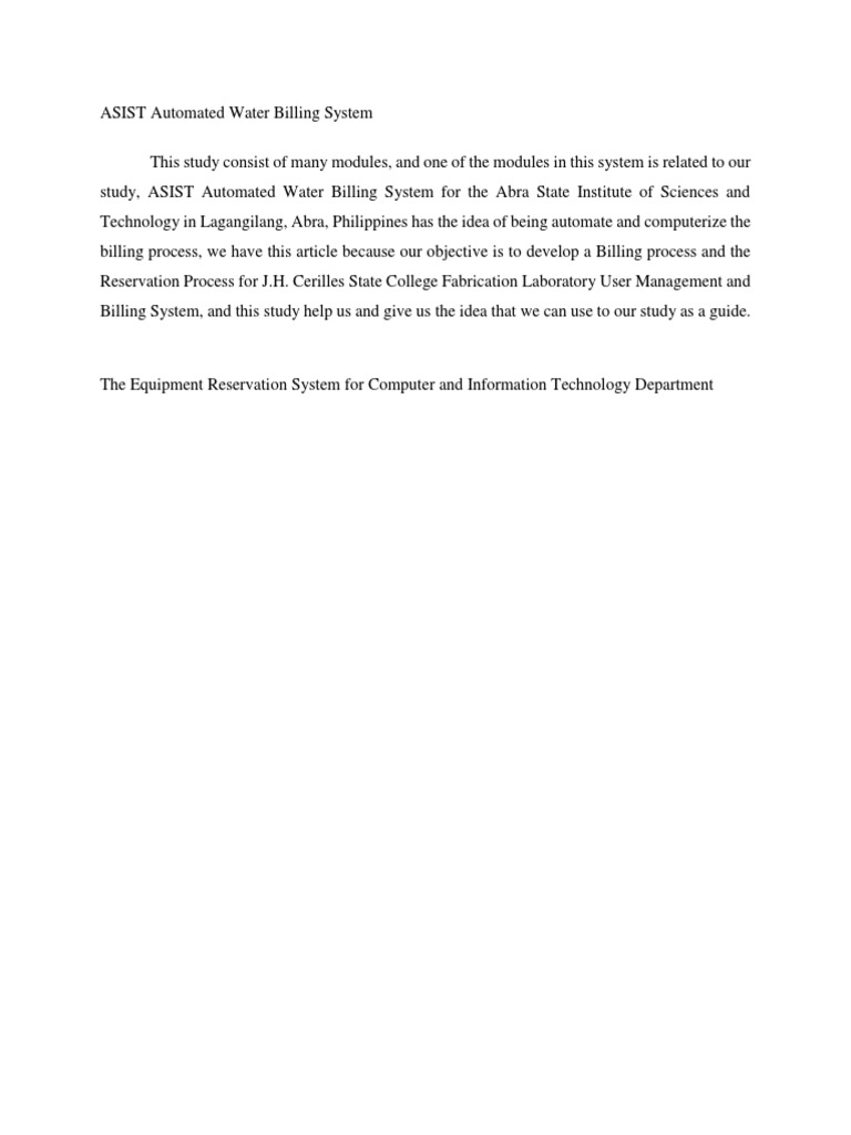 ASIST Automated Water Billing System | PDF