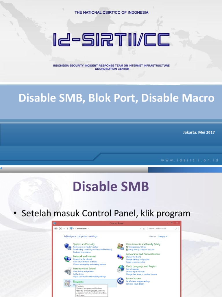 Disable SMB, Blok Port, Disable Macro | PDF | Networking Standards ...
