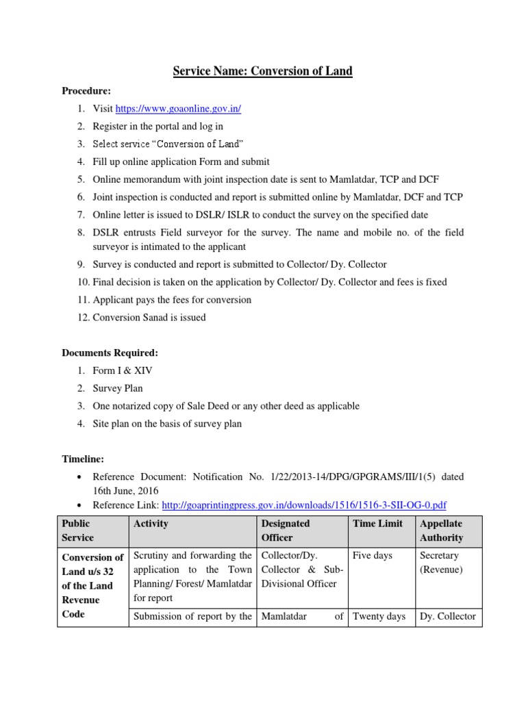 Conversion Procedure Document Checklist and Timeline | PDF | Government ...