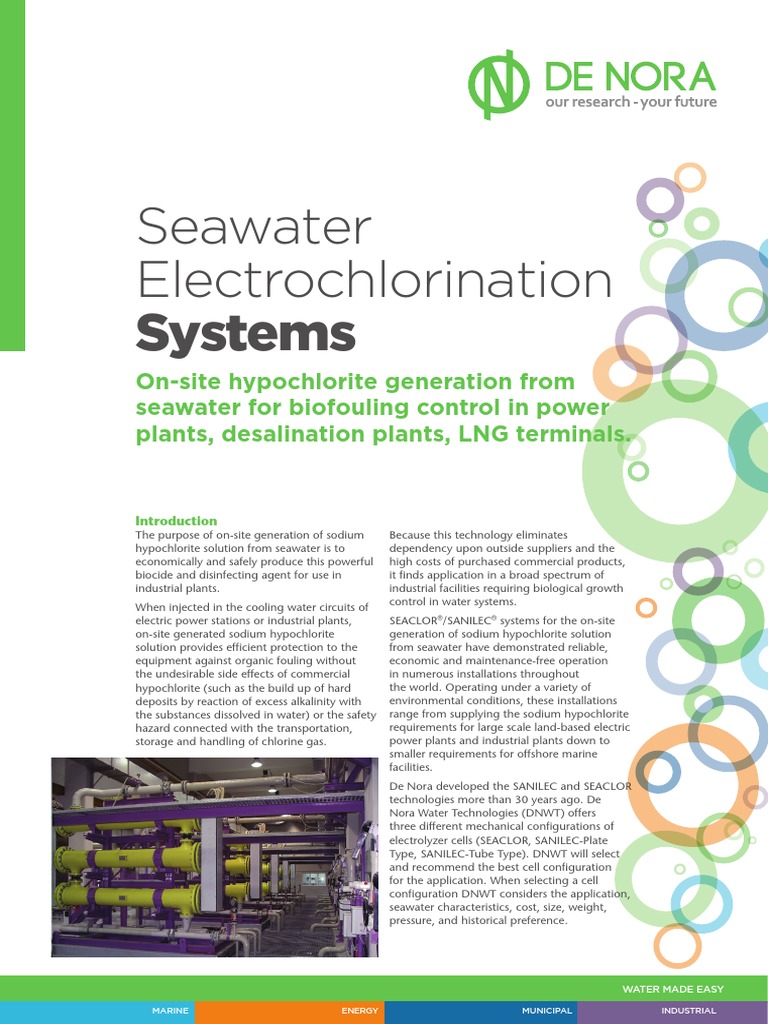 Seawater Electrochlorination System | PDF | Power Station | Sodium Chloride