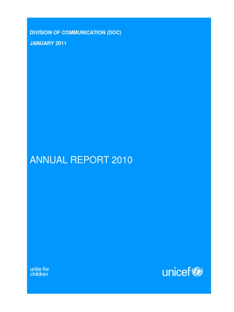 Unicef Annual Report 2010 | PDF | Millennium Development Goals ...