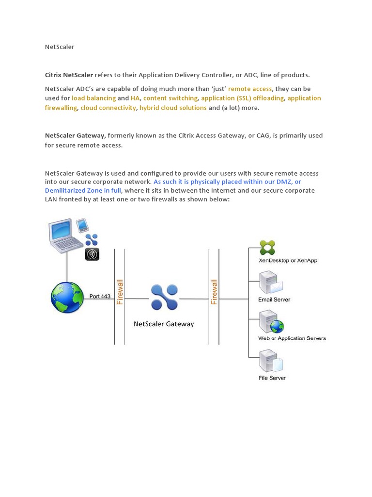 NetScaler ADC and Gateway Overview | PDF | Network Architecture ...