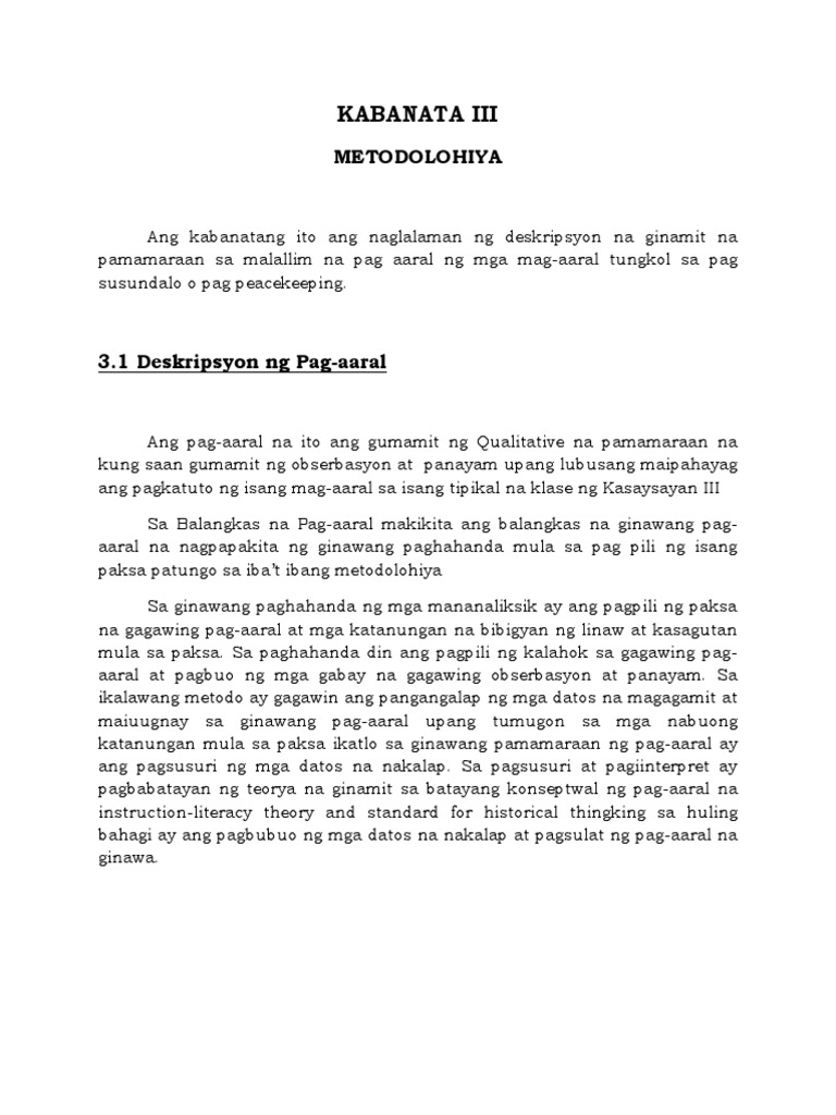 Kabanata III AP | PDF