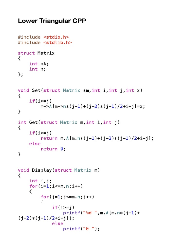 Lower Triangular CPP | PDF | Teaching Methods & Materials