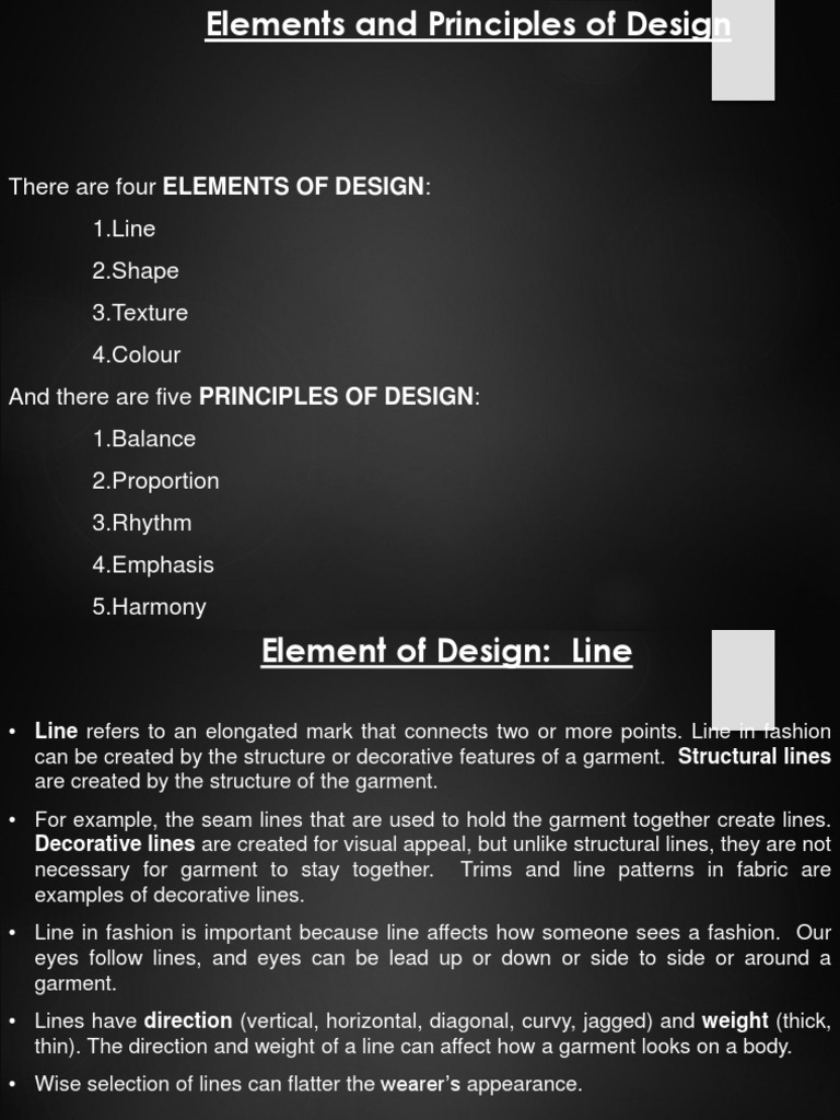 Elements and Principles of Fashion Design | PDF | Clothing | Skirt