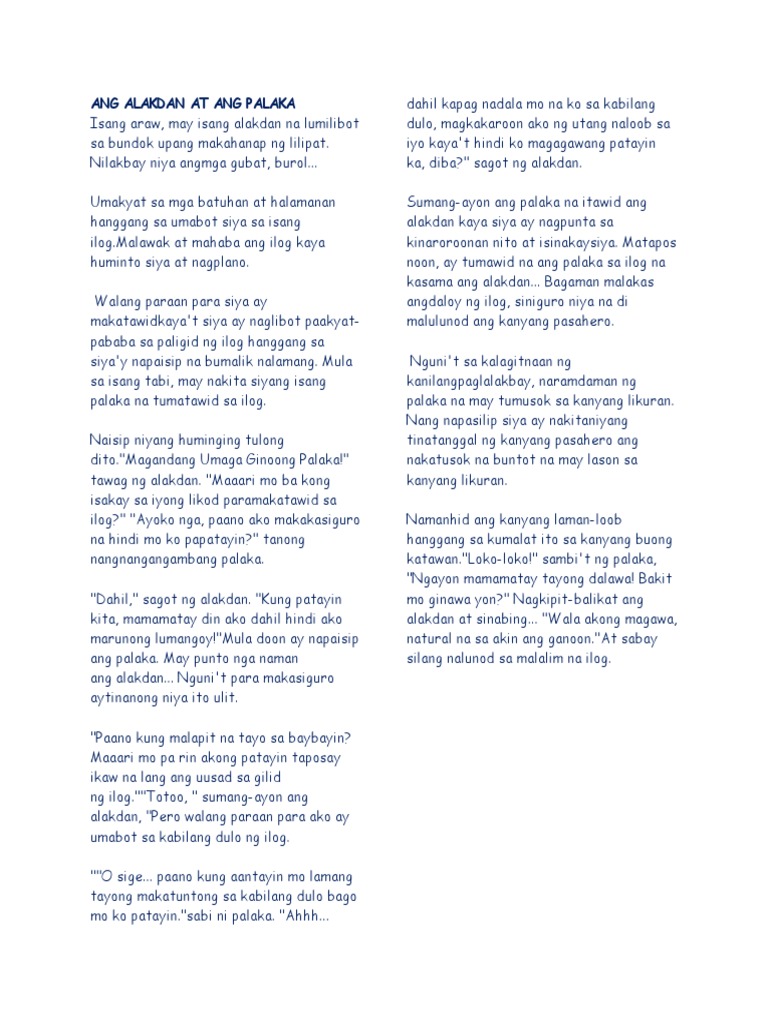 Ang Alakdan at Ang Palaka | PDF