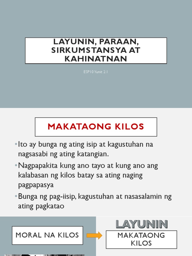 Layunin Paraan Sirkumstansya at Kahinatnan | PDF