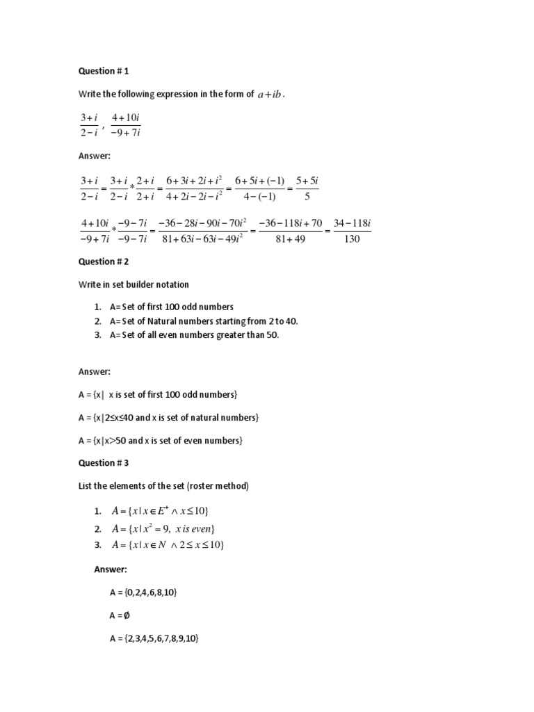 Solution Of Practice Questions From Lec 1 To 5 Pdf Integer Function Mathematics 4075