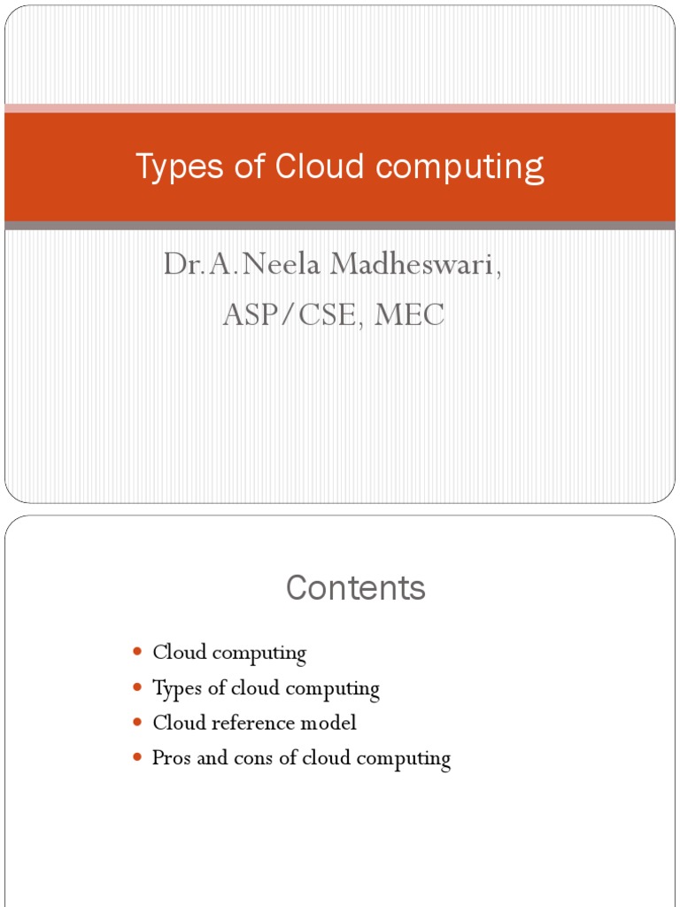 Types of Cloud Computing | PDF | Software As A Service | Cloud Computing
