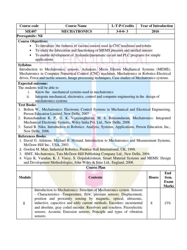 Course Code Course Name L-T-P-Credits Year of Introduction ME407 ...