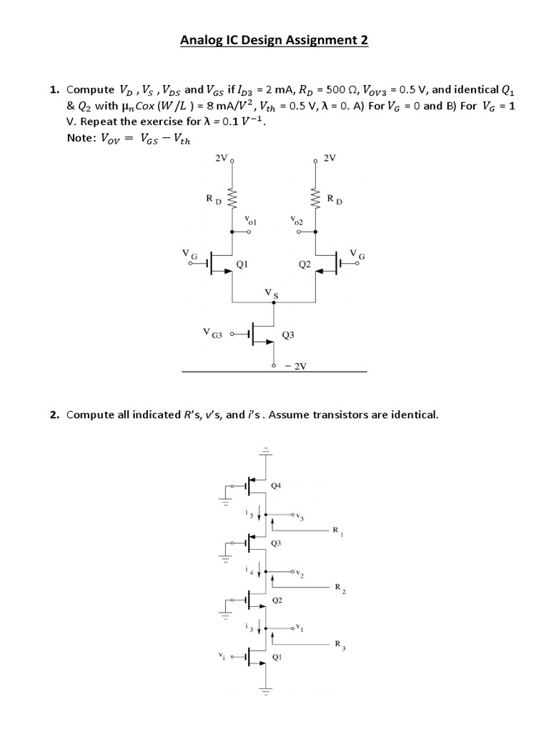 Analog IC Design Assignment 2 | Amplifier | Operational Amplifier Analog IC Design Assignment 2 | Amplifier | Operational Amplifier