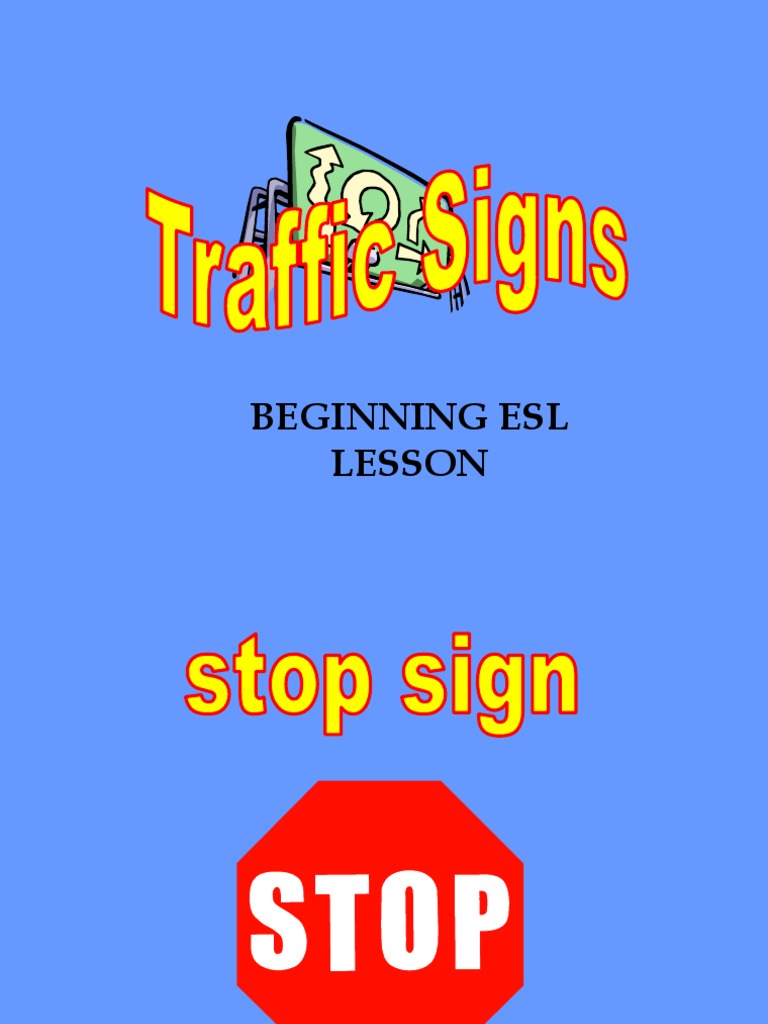 Essential Traffic Signs for ESL Learners | PDF