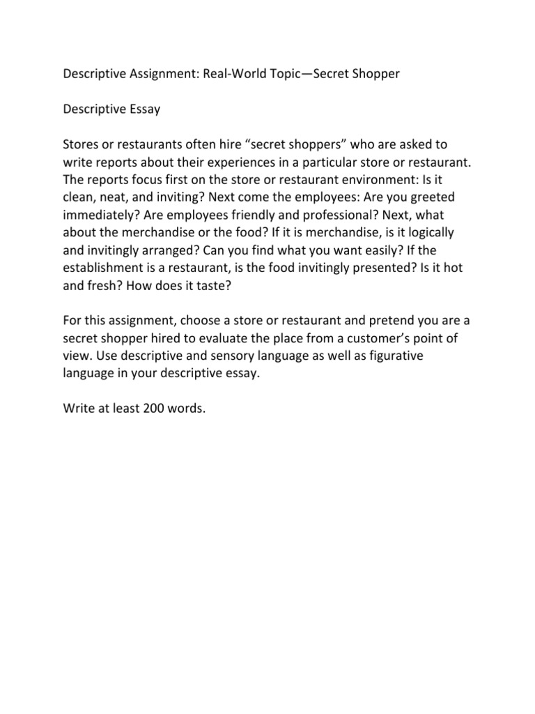 Descriptive Assignment PDF | PDF | Business | Self-Improvement