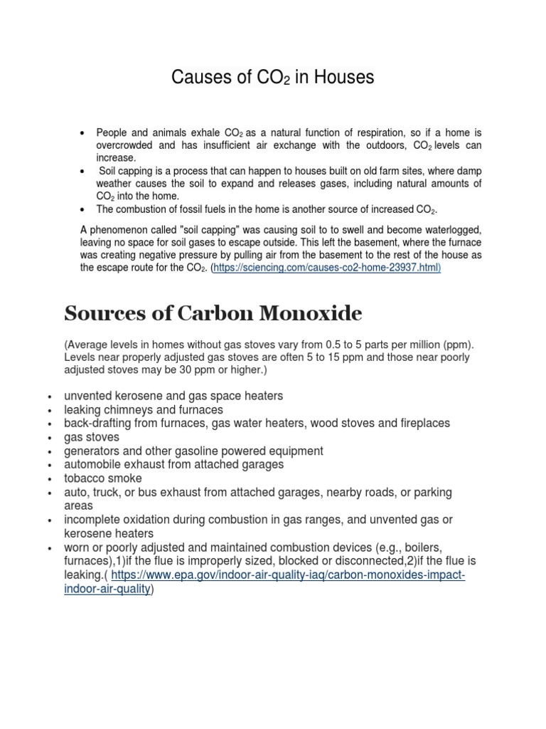 Sources of Carbon Monoxide: Causes of CO in Houses | PDF | Stove ...