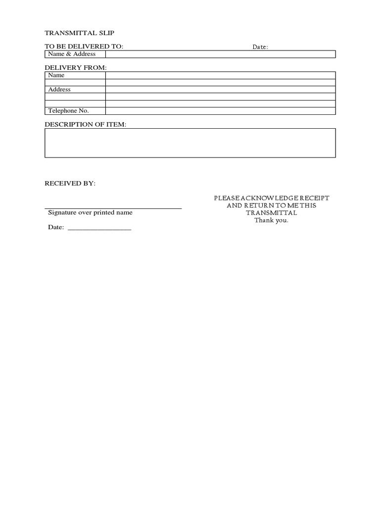 TRANSMITTAL SLIP - For Uploading | PDF