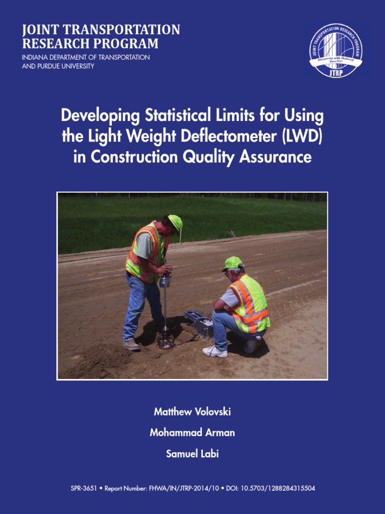 Developing Statistical Limits For Using The Light Weight Defl Ectometer ...