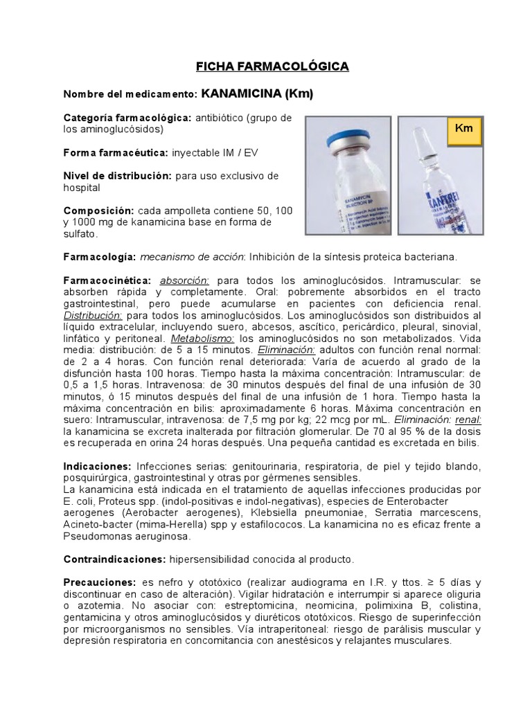 Kanamicina | PDF | Drogas | Especialidades Medicas