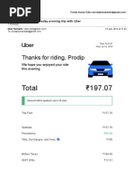 Uber Trip Receipt: Noida to Gurugram | PDF | Invoice | Payments