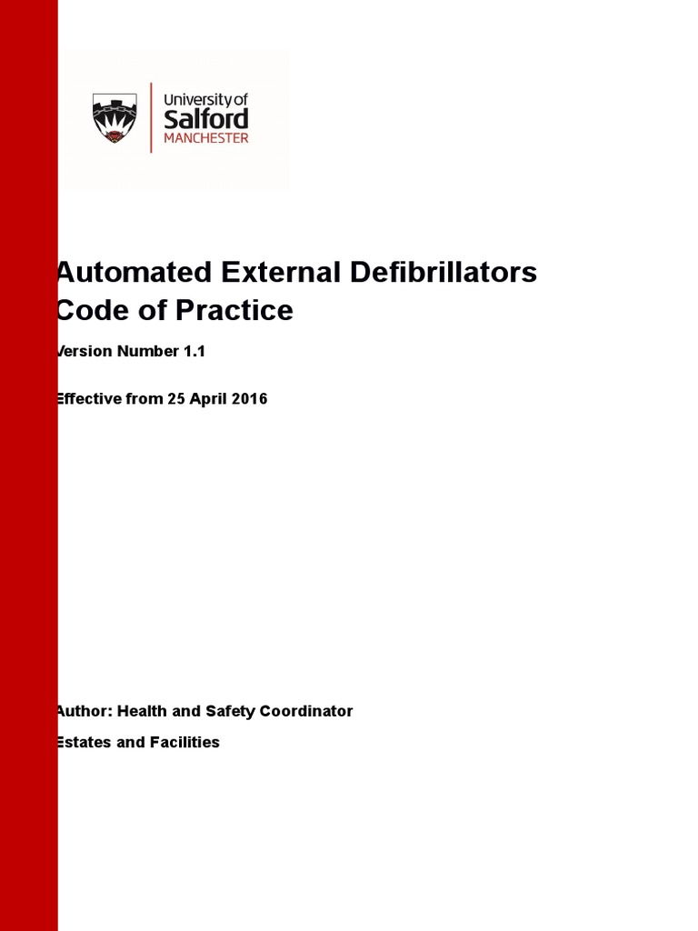 Automated External Defibrillators - Code of Practice - hsw.V1.1.31.07 ...
