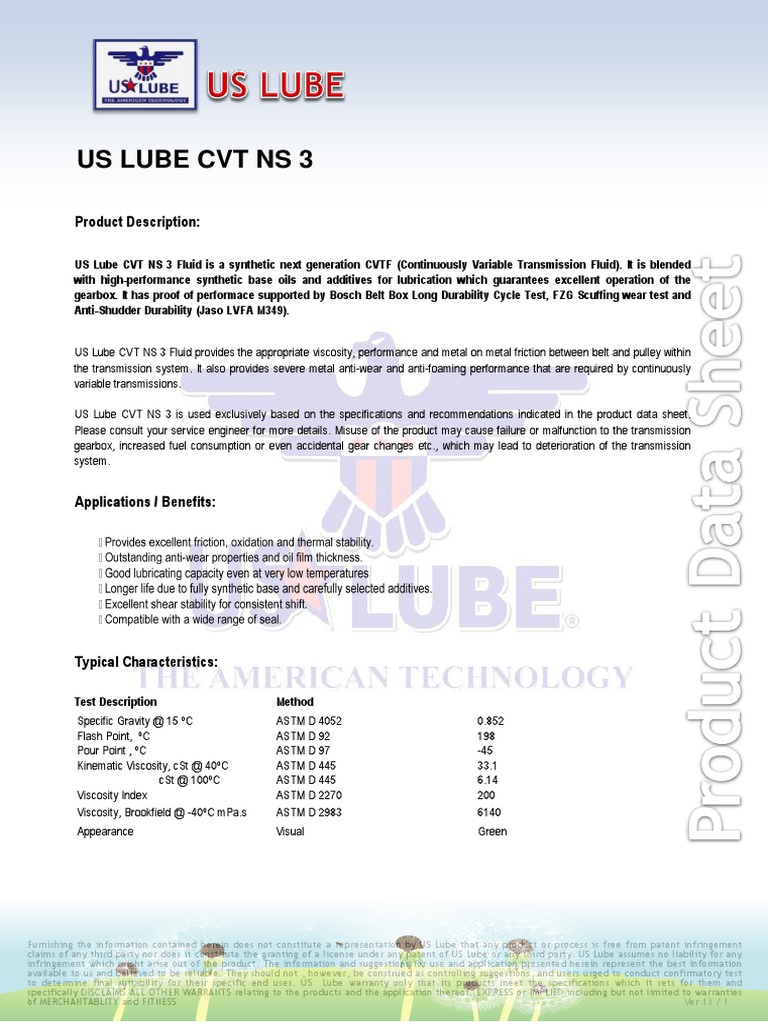 CVT NS 3 PDF | PDF | Transmission (Mechanics) | Viscosity