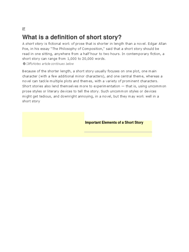 What Is A Definition of Short Story? | PDF | Short Stories | Narrative
