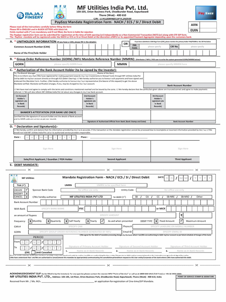 Bajaj NACH-ECS-Mandate PDF | PDF