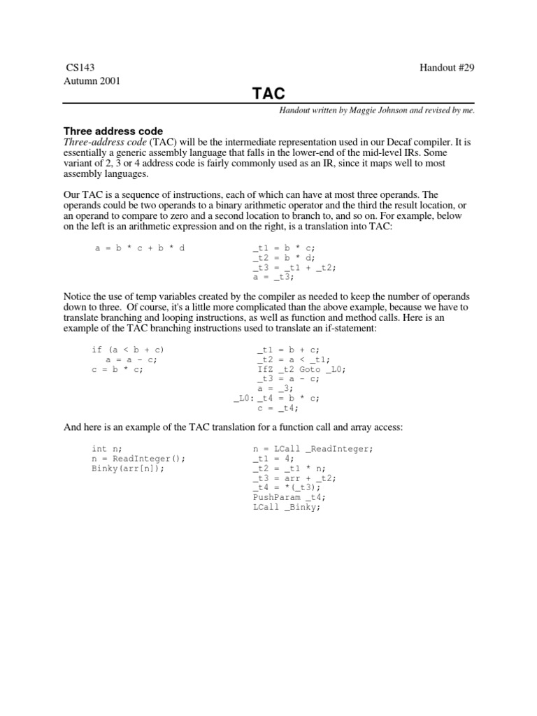 29 TAC Examples | PDF | Subroutine | C (Programming Language)