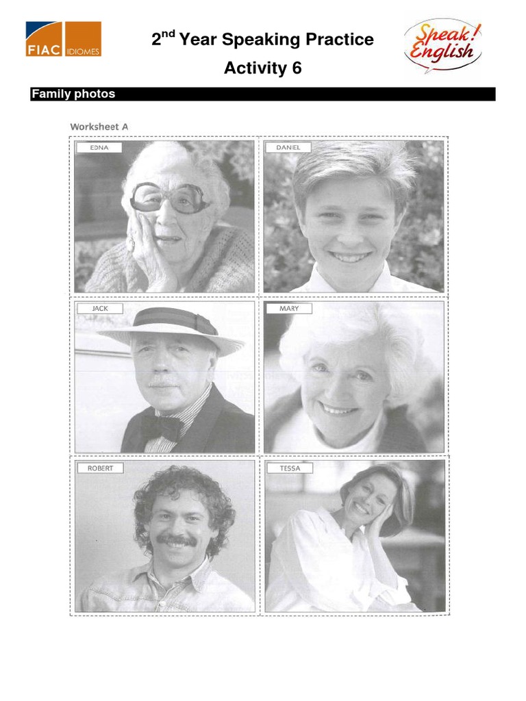 Family Photos Speaking Practise | PDF