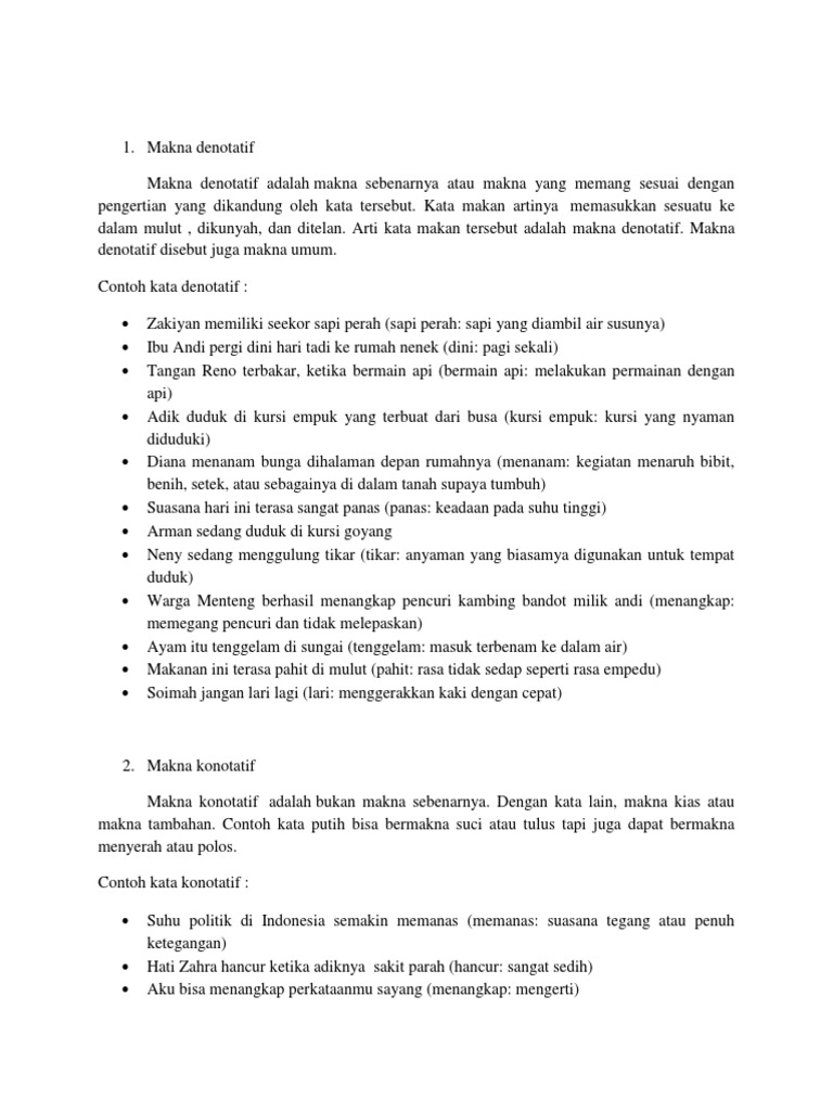 Denotatif, Konotatif, dan Emotif dalam Bahasa | PDF