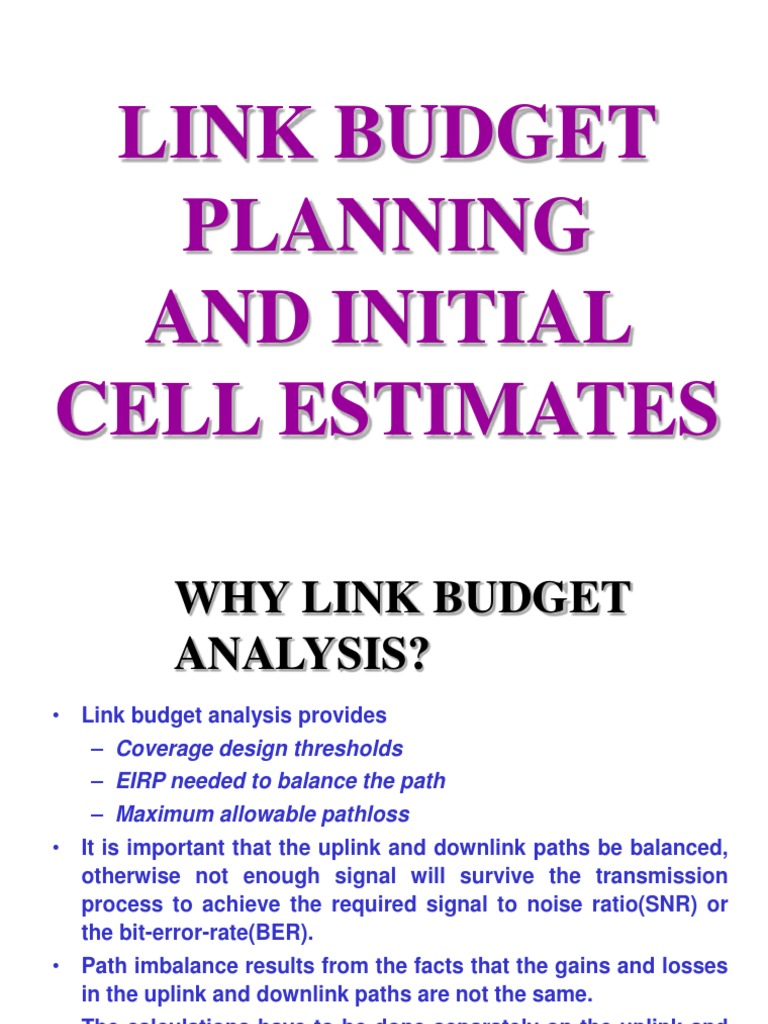 Link Budget 2G | PDF | Antenna (Radio) | Radio Propagation