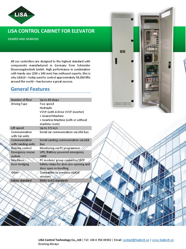 Brochure Lisa Cabinet | PDF | Elevator | Machines