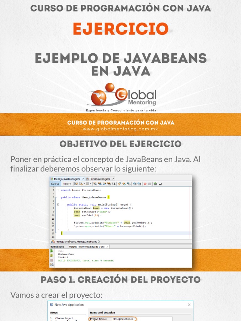 CPJ B Ejercicio JavaBeans PDF | PDF | Java (lenguaje de programación) | Programación de computadoras