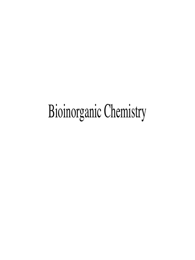 Bioinorganic Chemistry PDF | PDF | Hemoglobin | Iron