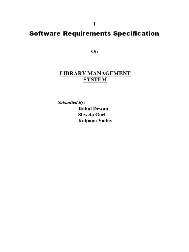 Software Requirements Specification: Library Management System | PDF | Web Application | Libraries