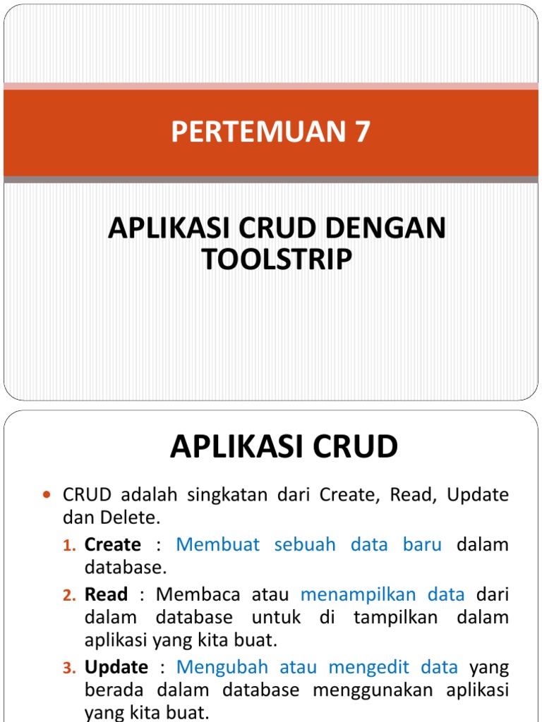 Aplikasi CRUD dengan ToolStrip | PDF | Komputer