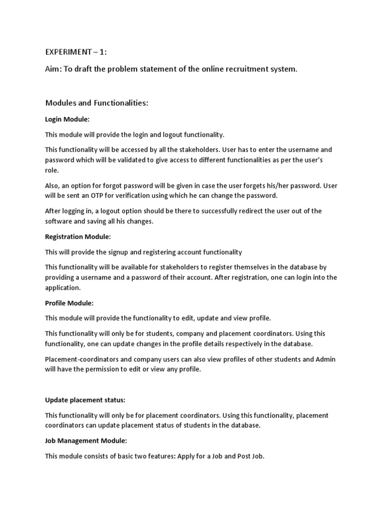 Campus Recruitment System | PDF | User (Computing) | Databases