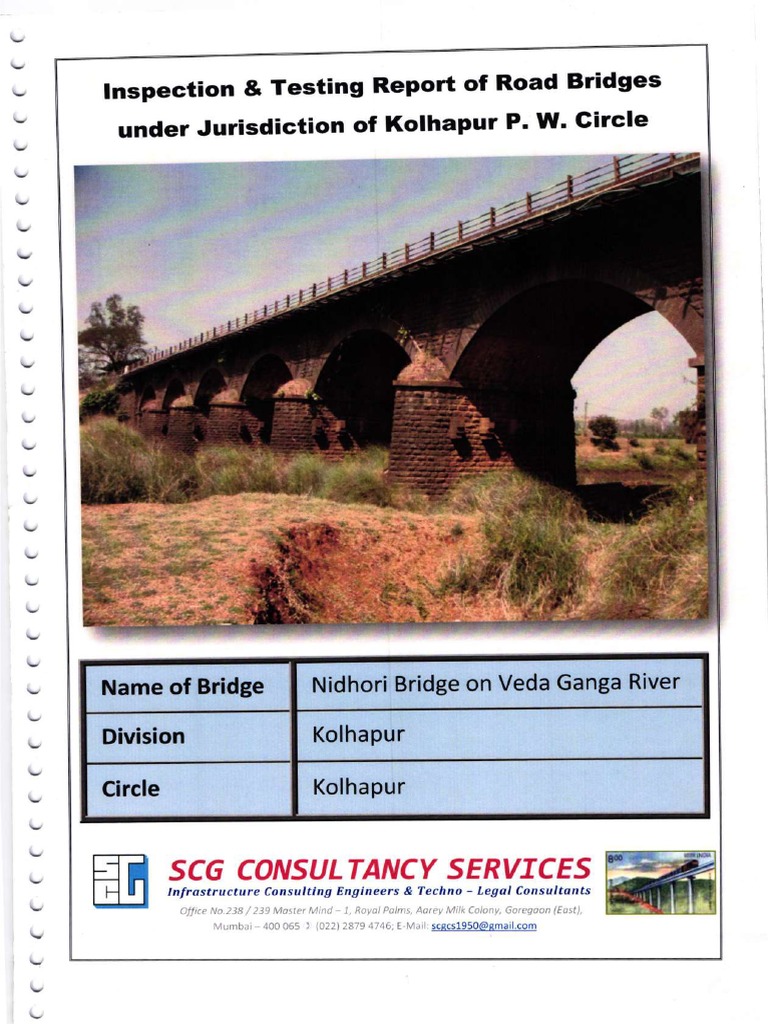 Bridge Inspection Report Kolhapur | PDF | Masonry | Mortar (Masonry)