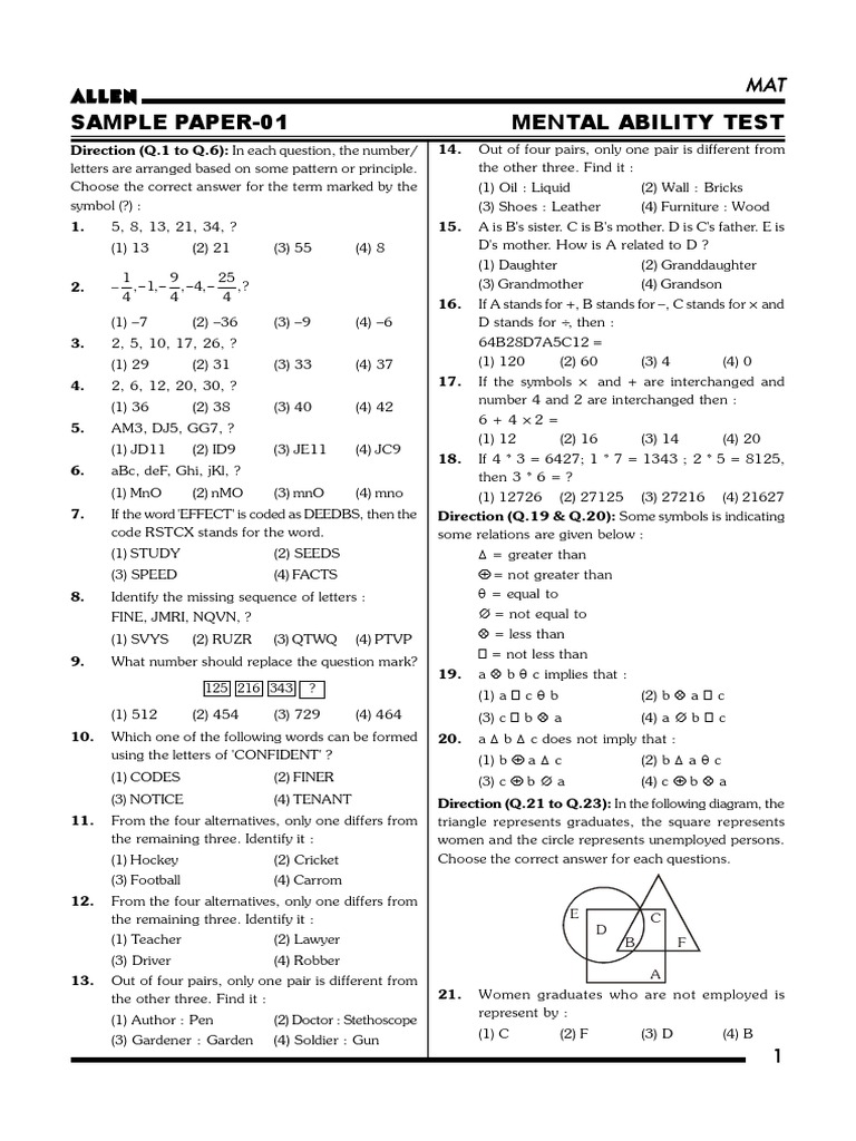 sample-paper-01-mental-ability-test-mat-allen-nature