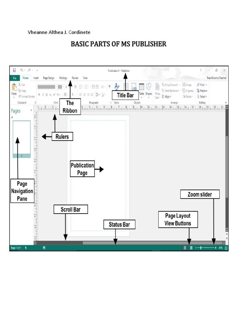 Basic Parts of MS Publisher Pic | PDF