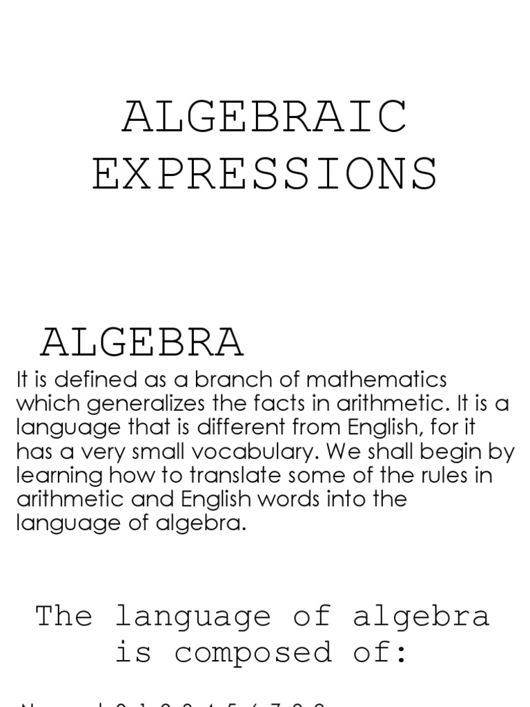 Verbal Statements in Algebra Explained | PDF | Arithmetic | Bracket